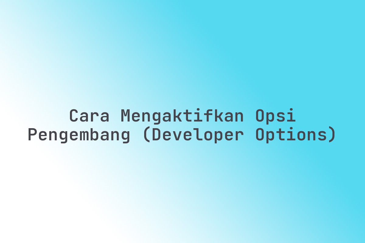 Cara mengaktifkan opsi pengembang (Developer Options) - ngulasmerk.com